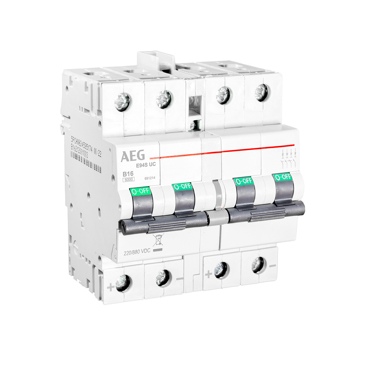 E94SUCB10 - MCB AEG Elfa E90SUC 4P B 10A 1000VDC - Apparecchiature e ...