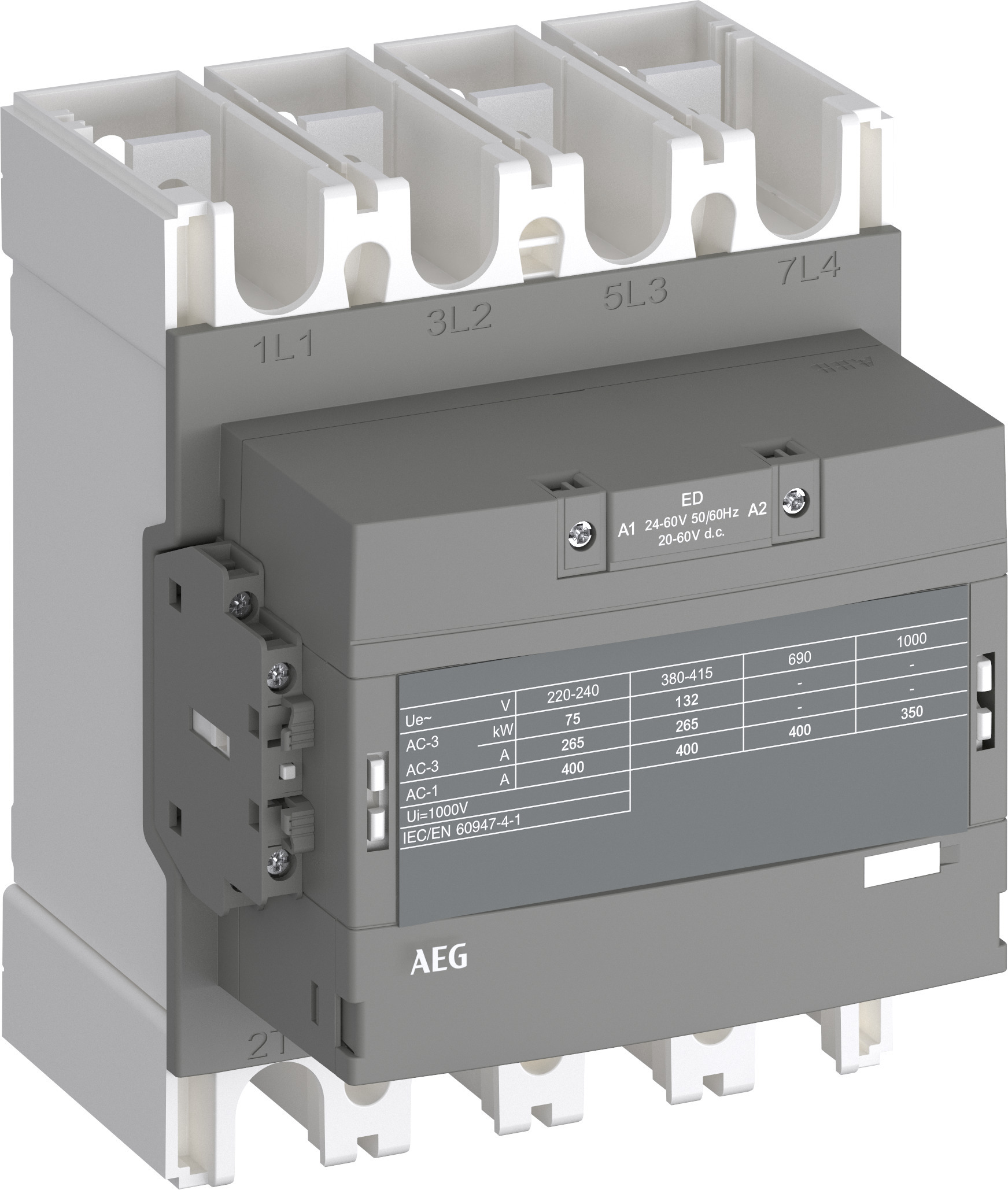 LS132N4011-EN - CONTACTOR AEG 4P 265A AC3 132KW 100-250VAC/DC ...