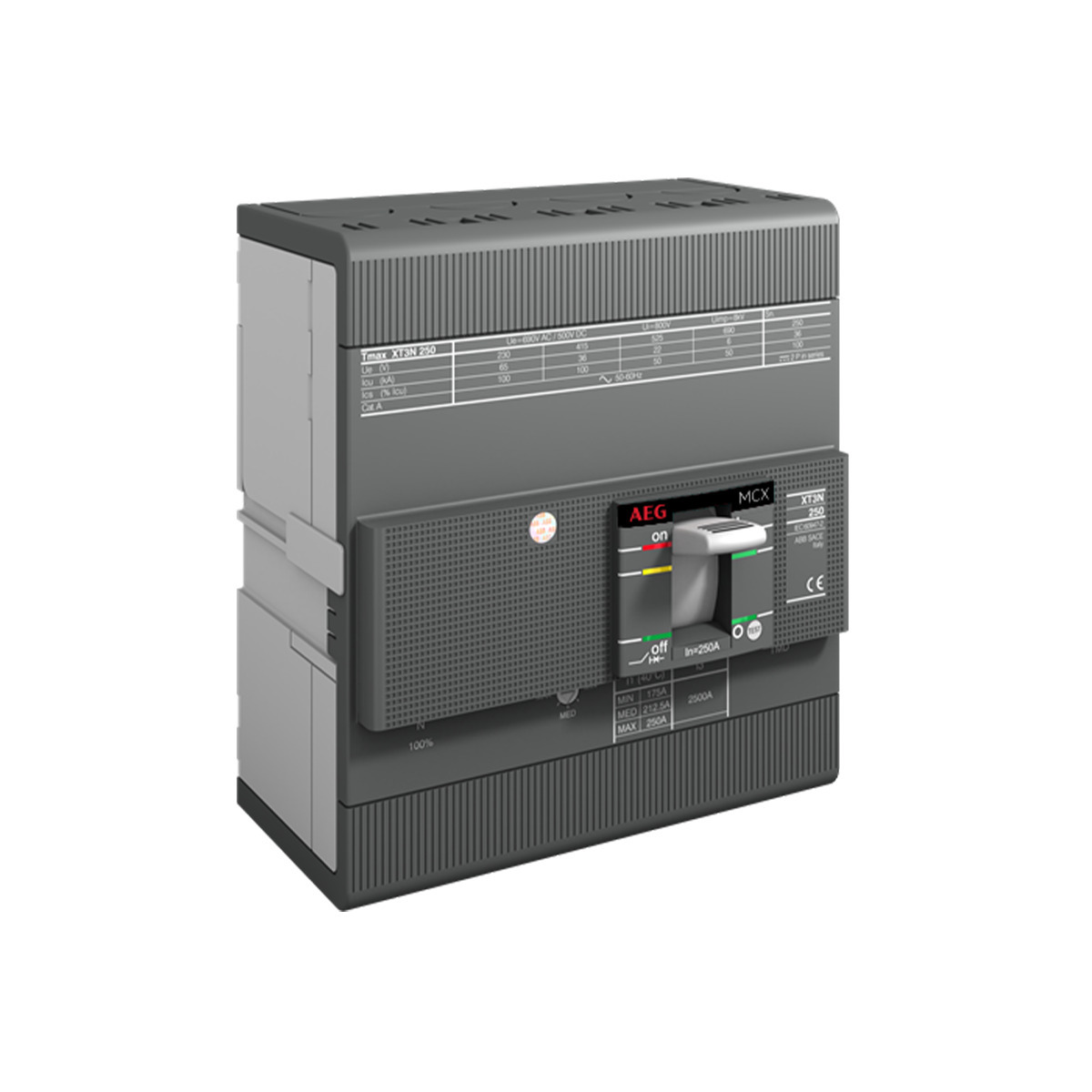 MCXT3S4250N - MCCB AEG MCXT3 4P 250A 50KA TMD InN=100% - Apparecchiature Elettriche per Bassa ...