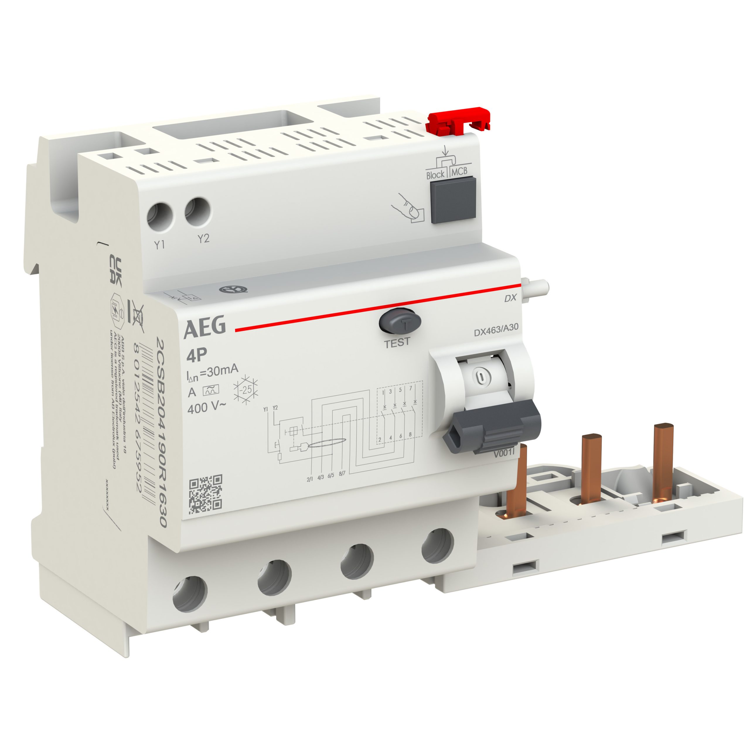 DX463/SI300 - RCD BLOCK AEG DX 4P 63A 300mA A-Si 4M - Apparecchiature e ...