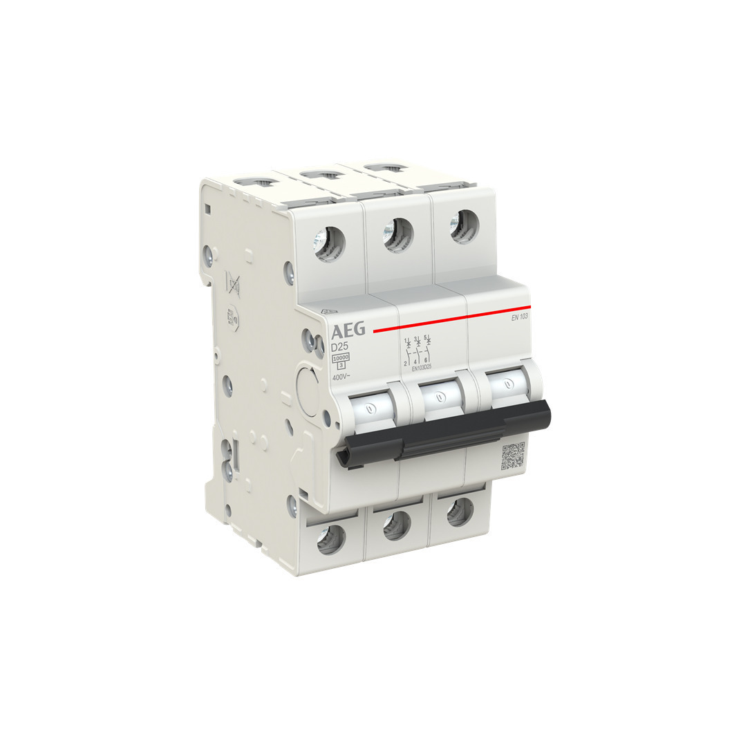 EN103D25 - MCB AEG EN100 3P D 25A 10kA 3M - Apparecchiature e Quadri ...